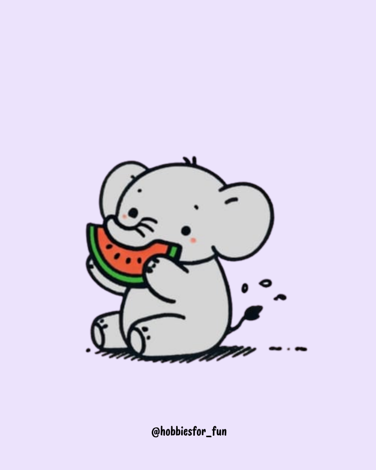 Easy Cute Elephant Drawing | Step-by-step Guide for Kids 2025